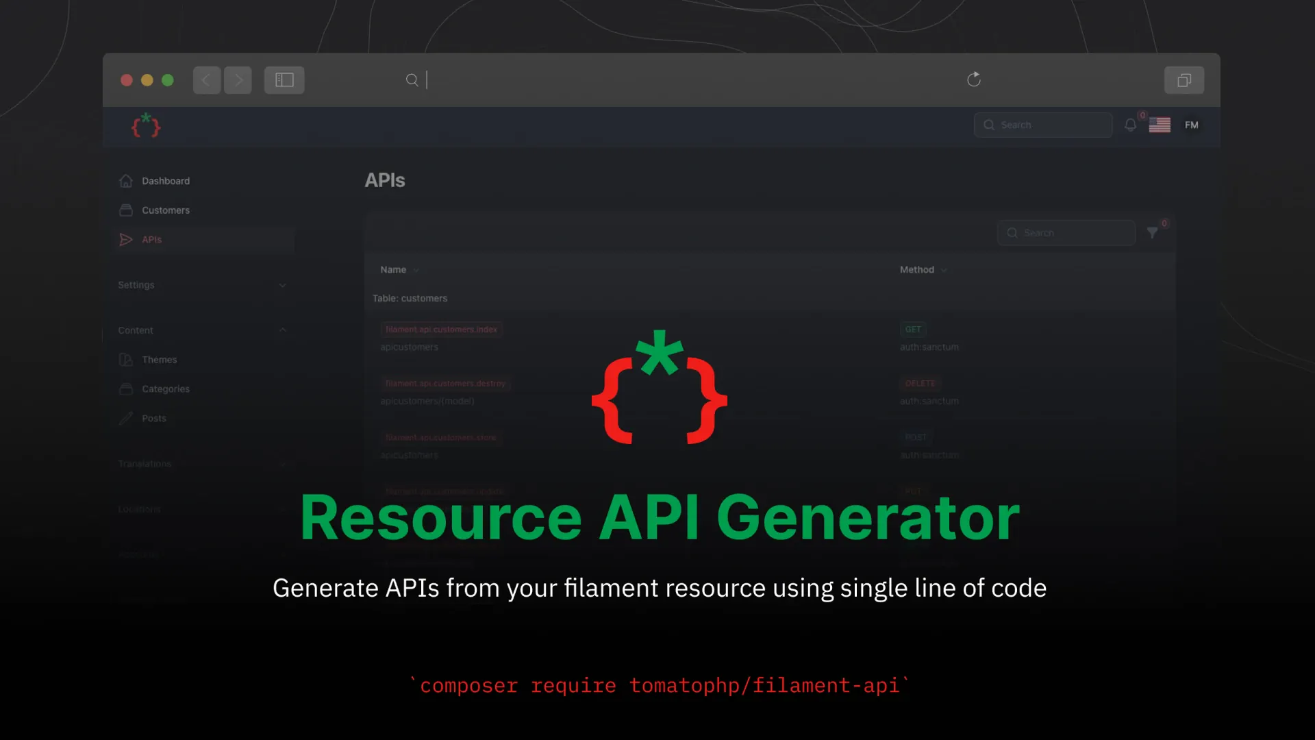 Resource API Generator by Fady Mondy - Filament