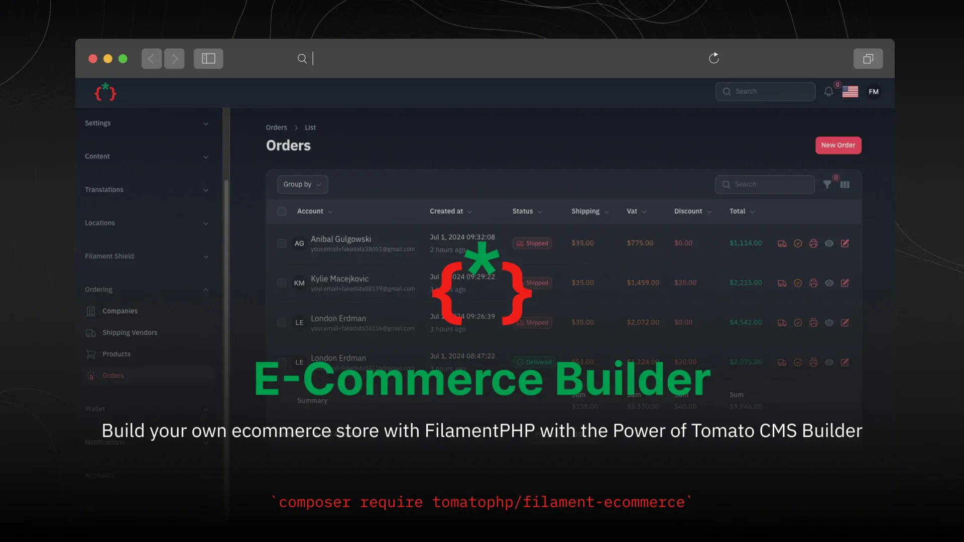 Ecommerce Builder by Fady Mondy - Filament