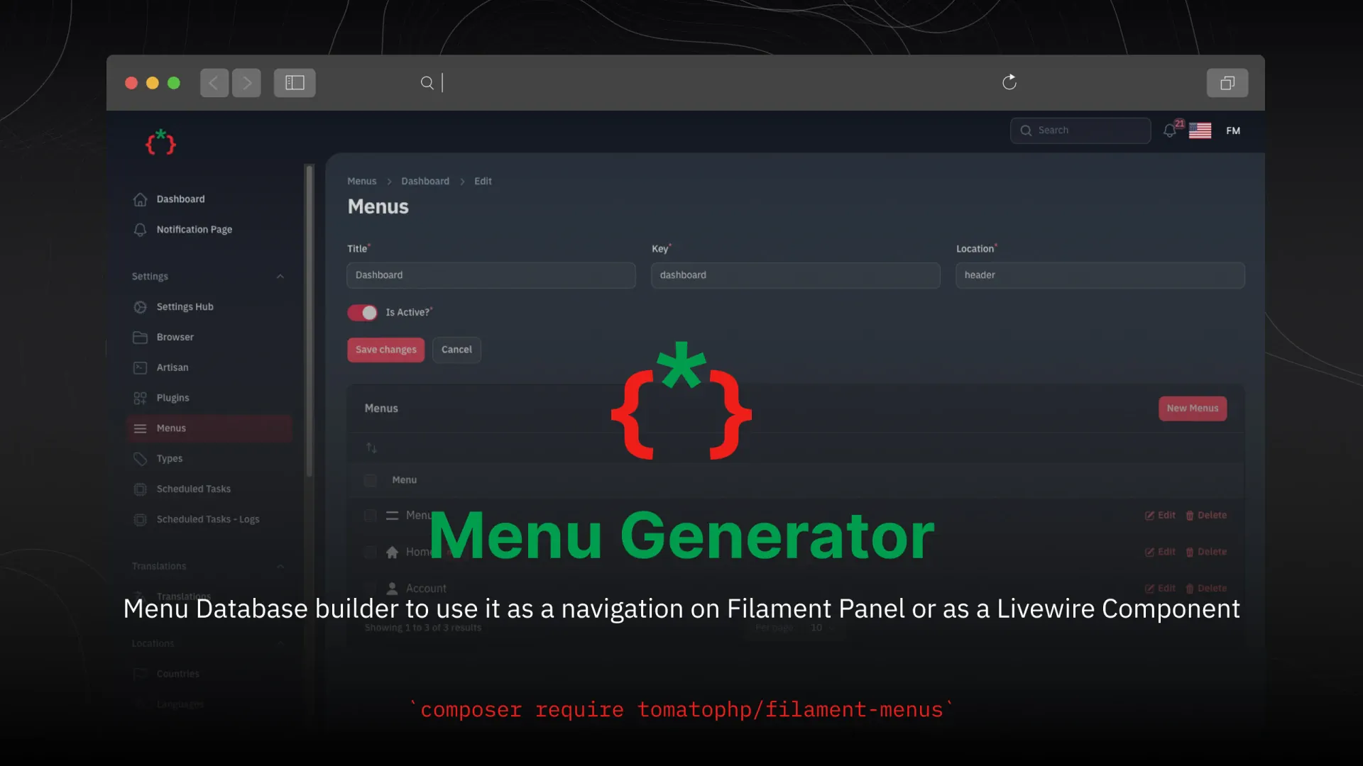 Menu Generator by Fady Mondy - Filament