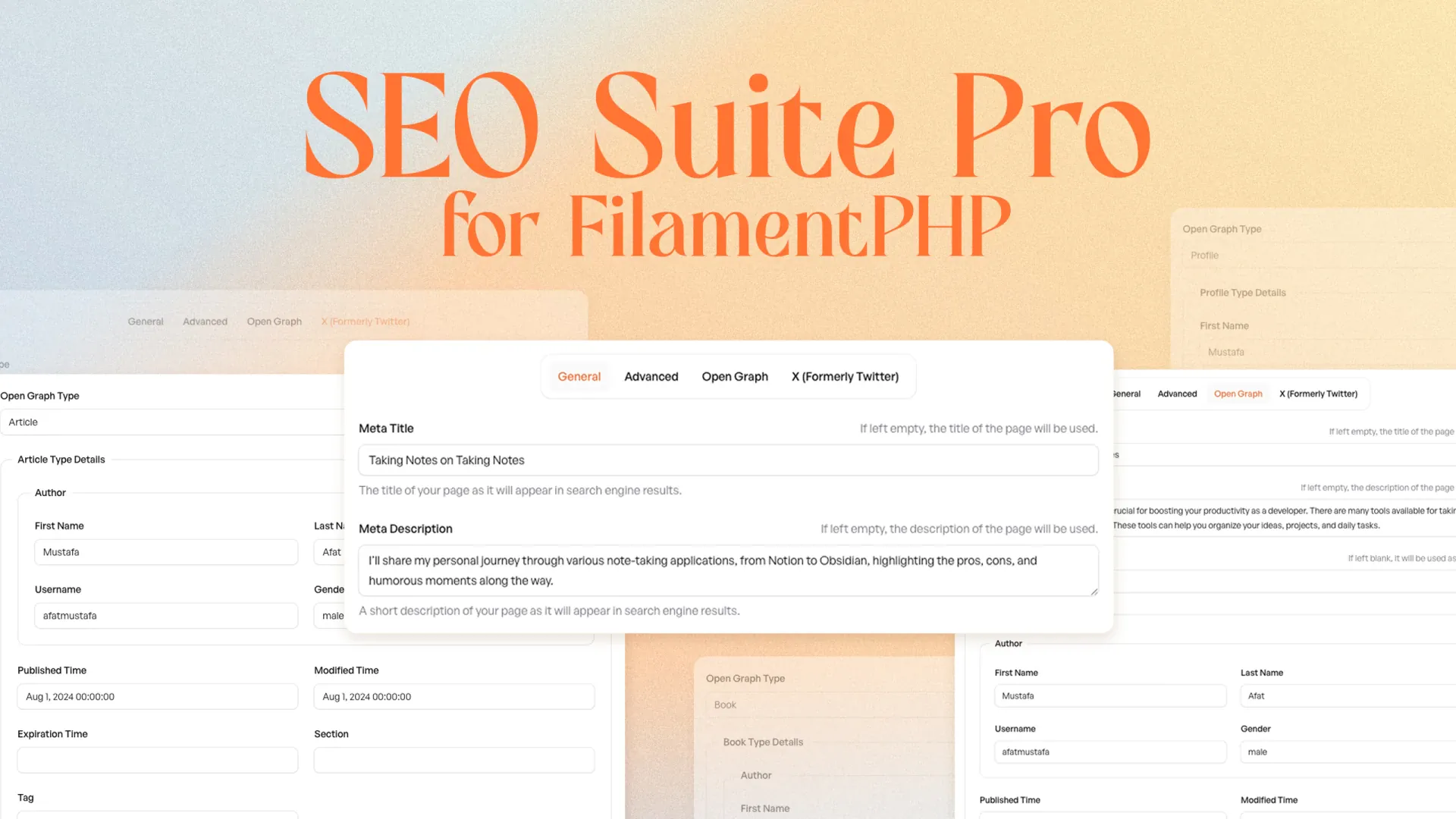 SEO Suite Pro by Mustafa Afat - Filament