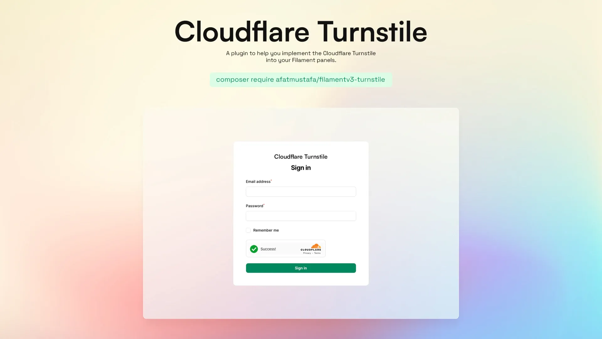 Cloudflare Turnstile by Mustafa Afat - Filament