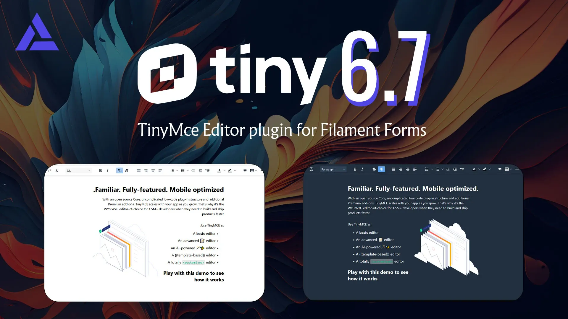 TinyEditor by Amid Esfahani - Filament