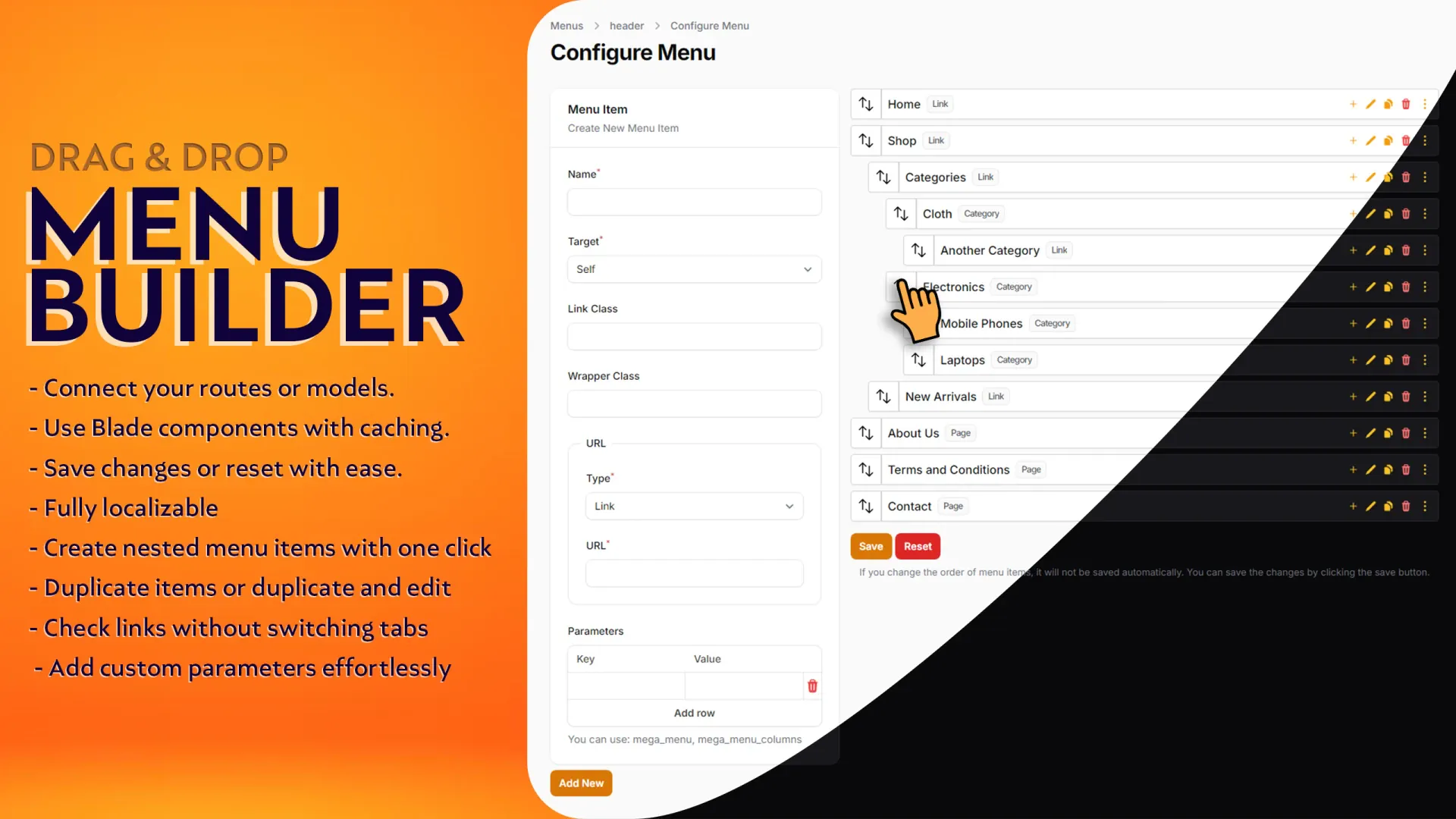Menu Builder by Özgür Özarpacı - Filament