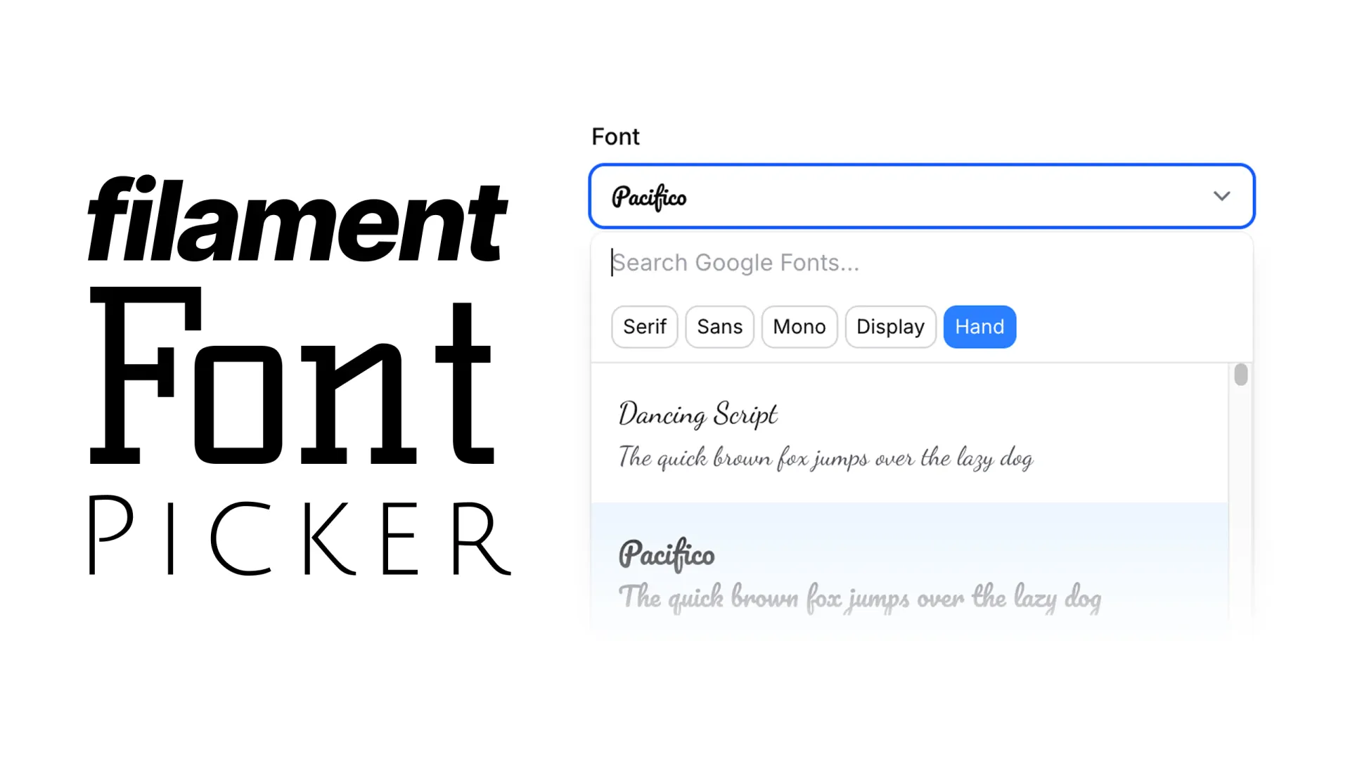 Font Picker by Charlie Etienne - Filament