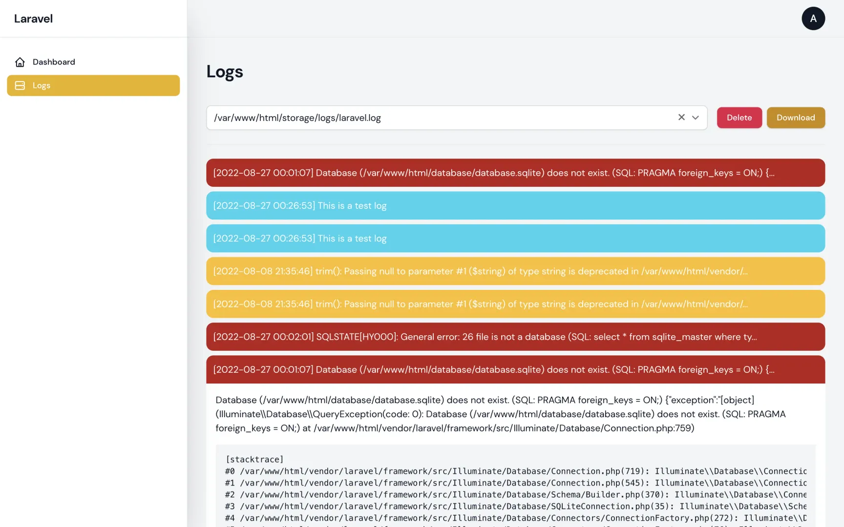 Log Manager by Filip Fonal - Filament Log Manager by Filip Fonal - Filament