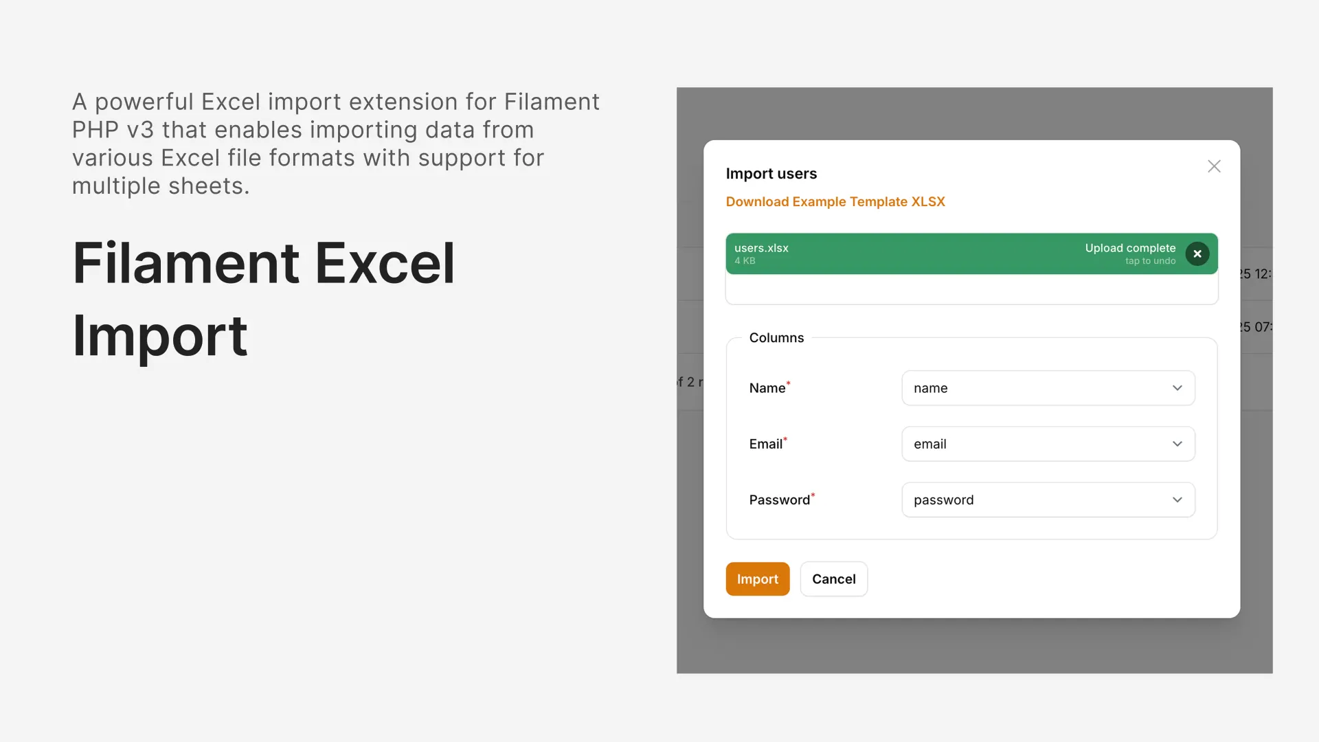 Excel Import by Hayder Hatem - Filament