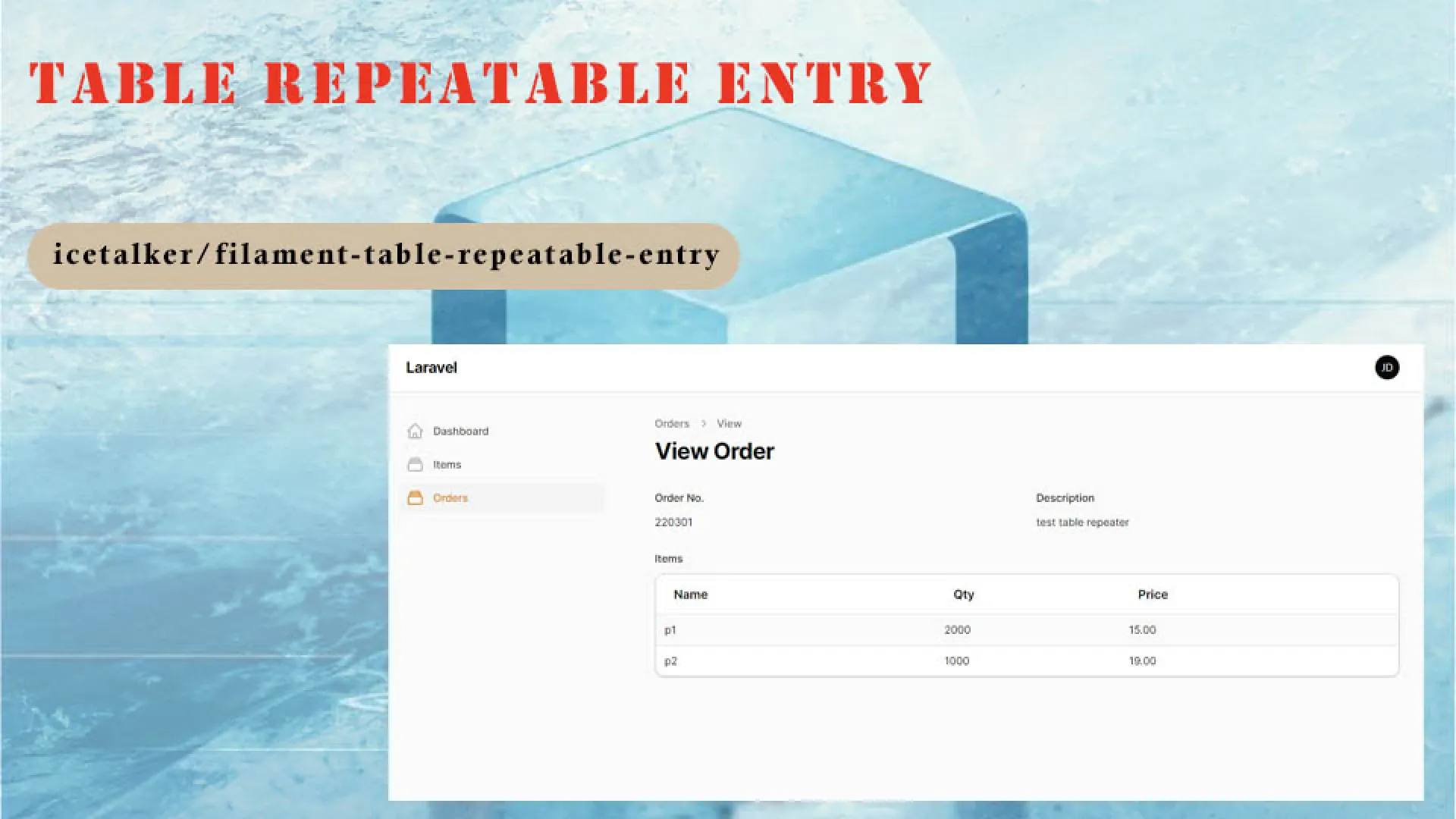 Table Repeatable Entry by Martin Hwang - Filament