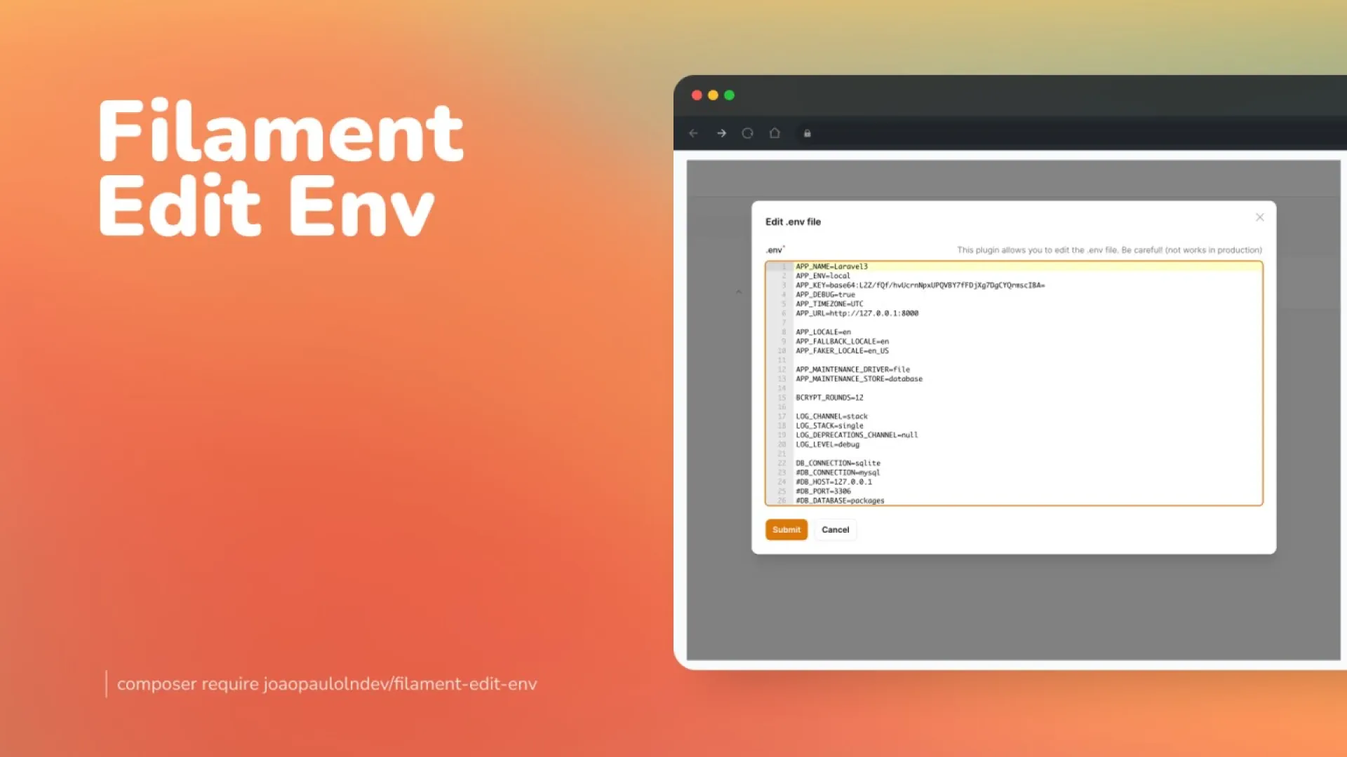Edit Env by João Paulo Leite Nascimento - Filament