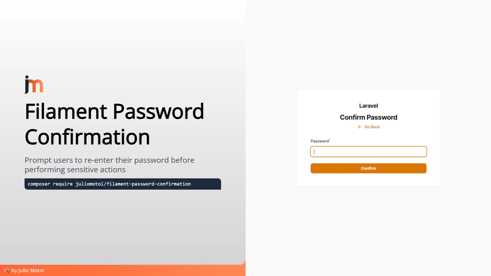 Password Confirmation by Julio Motol - Filament