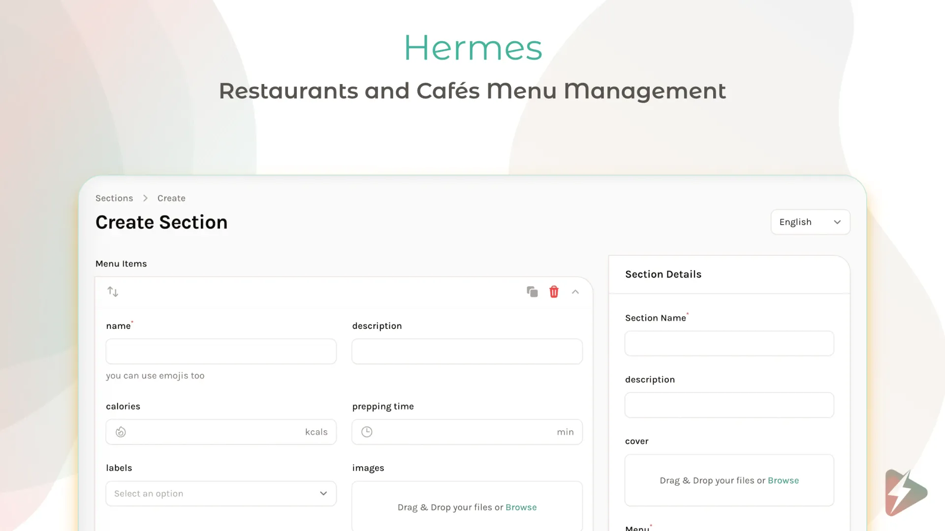 Hermes ⚡️ Restaurants and Cafés Menu Management by Lara Zeus - Filament