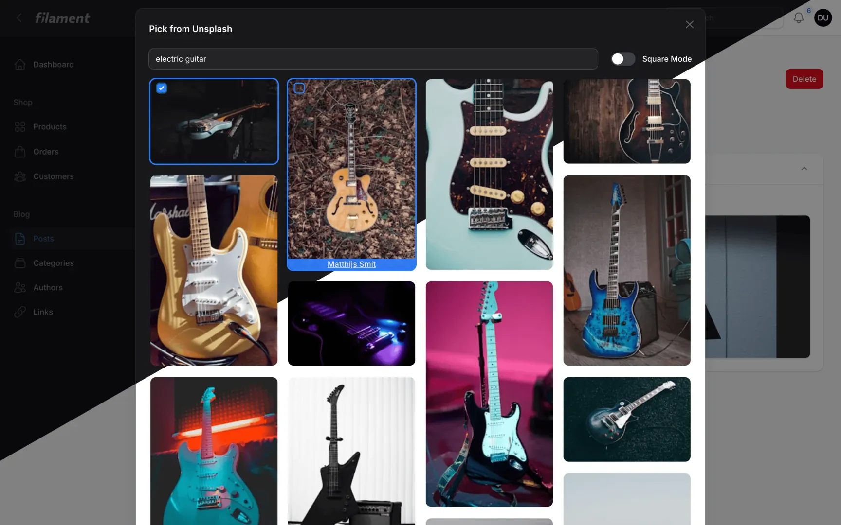 Unsplash Picker by Mansoor Khan - Filament