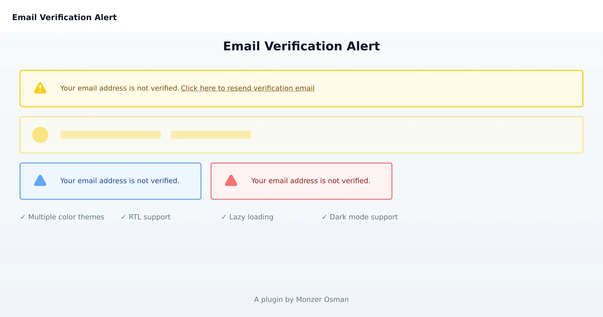 Email verification alert by Monzer Osman - Filament