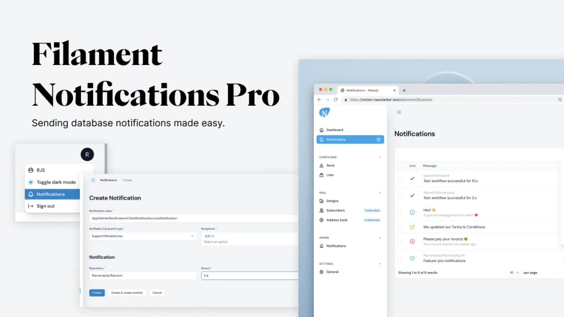 Notifications Pro by Ralph J. Smit - Filament