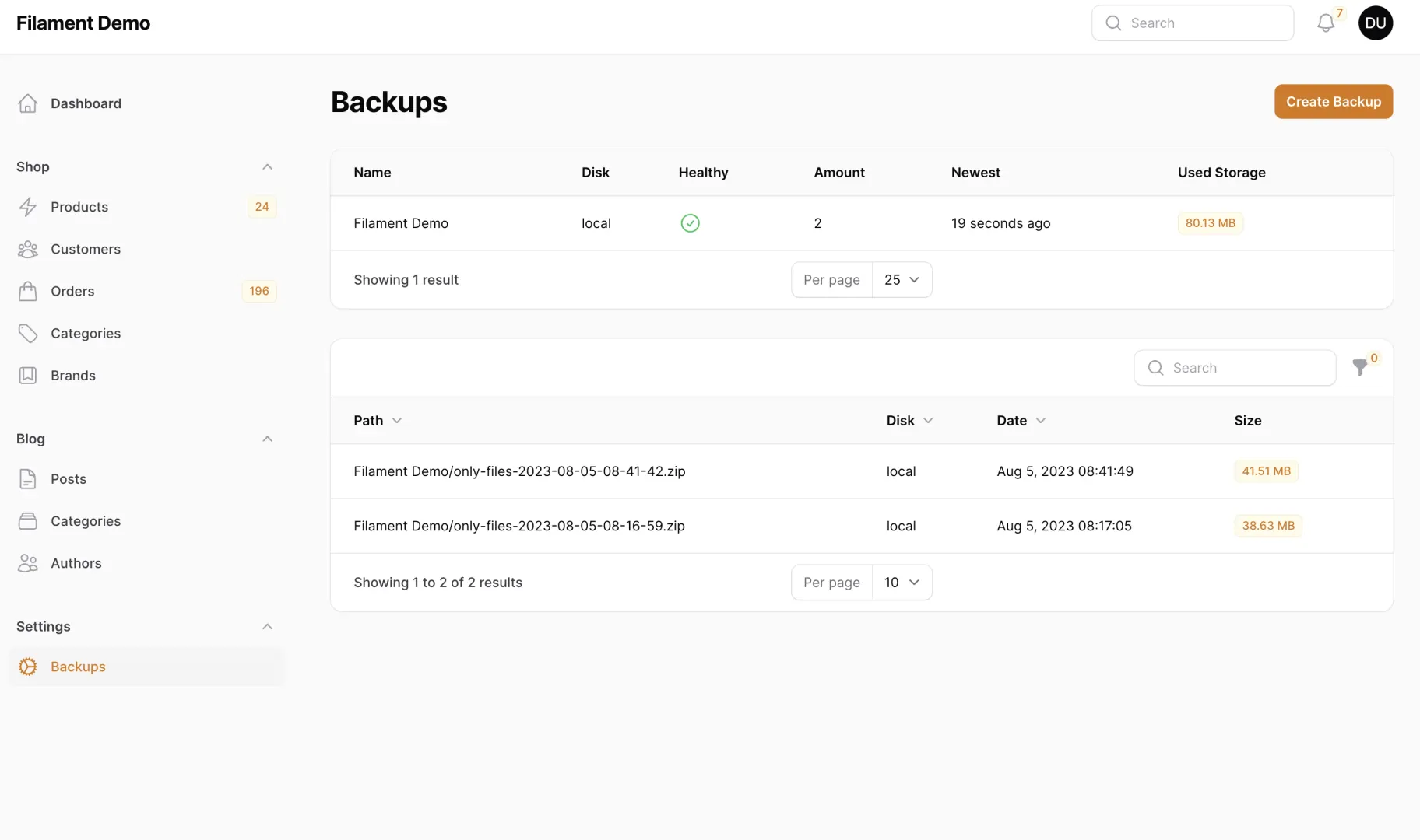 Spatie Laravel Backup by Shuvro Roy - Filament Spatie Laravel Backup by Shuvro Roy - Filament