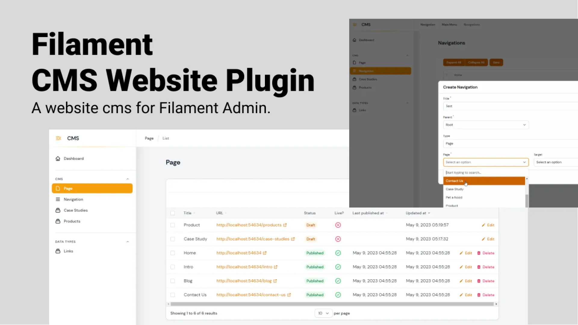 Website CMS Management by Solution Forest - Filament