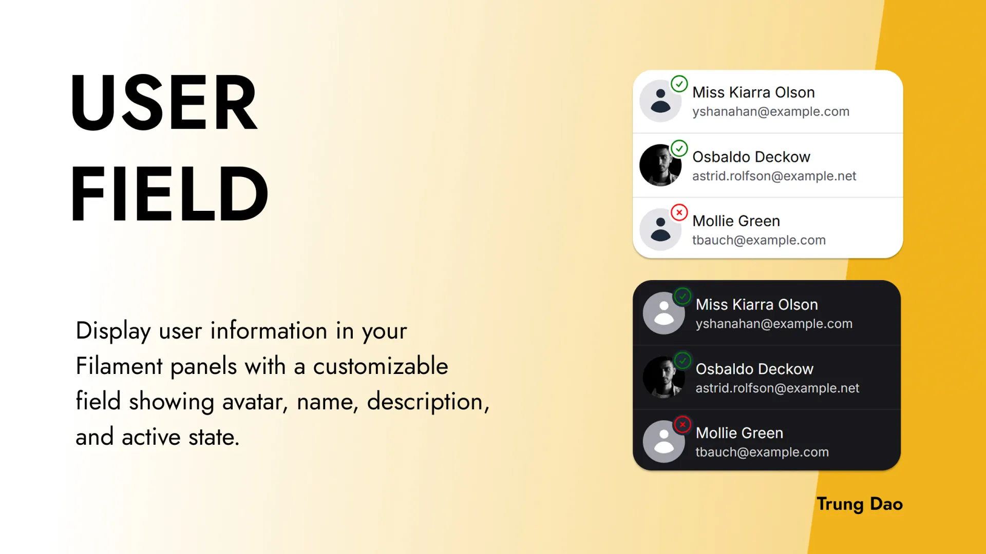 User Field by Trung Dao - Filament