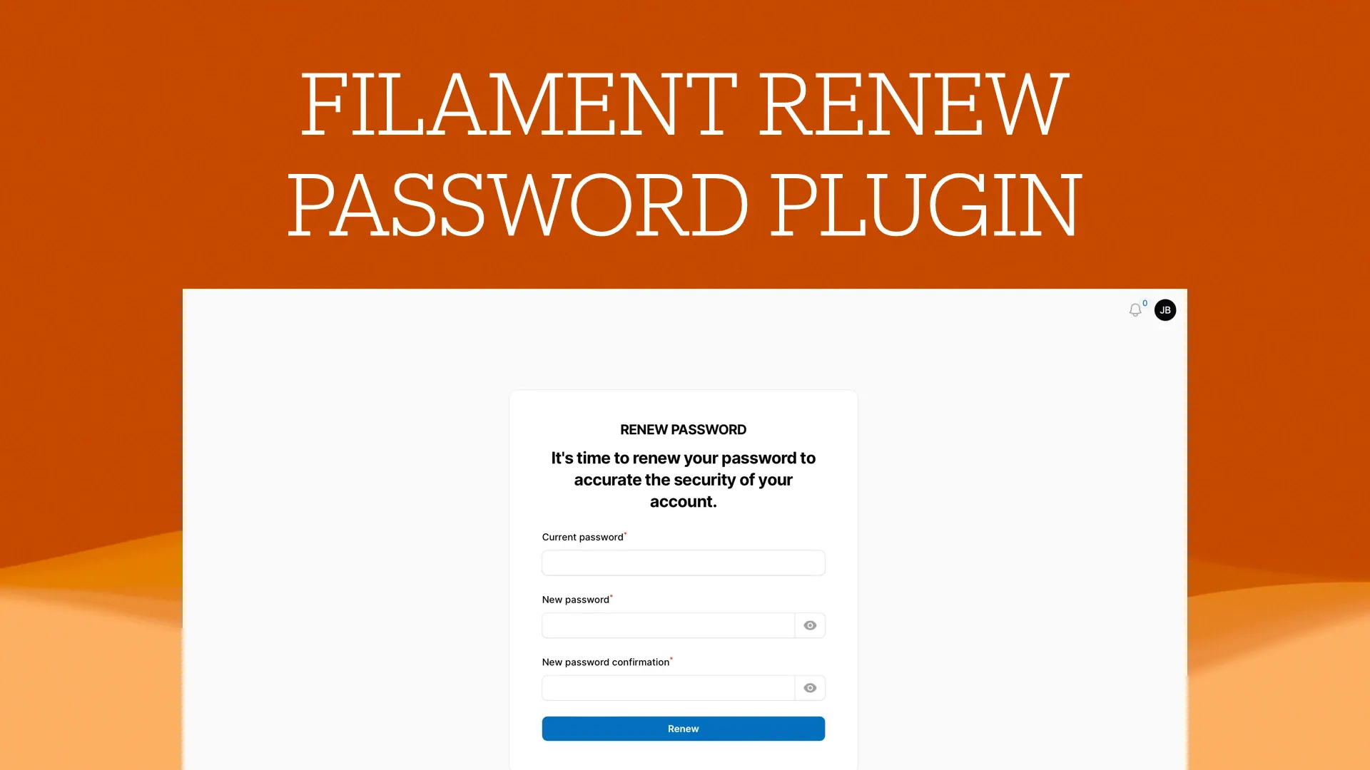Renew Password by Julien BOYER - Filament