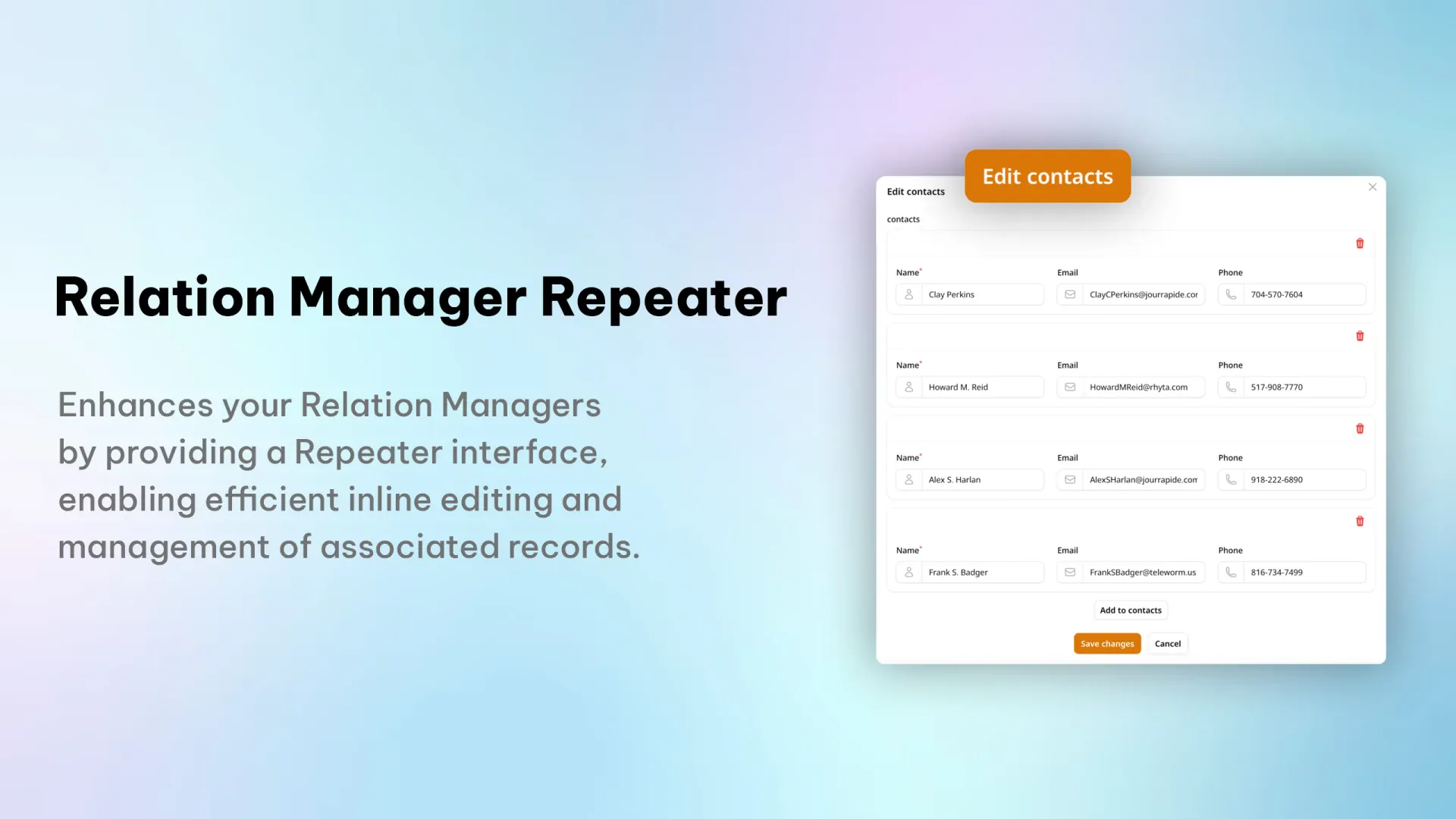Relation Manager Repeater by zvizvi - Filament