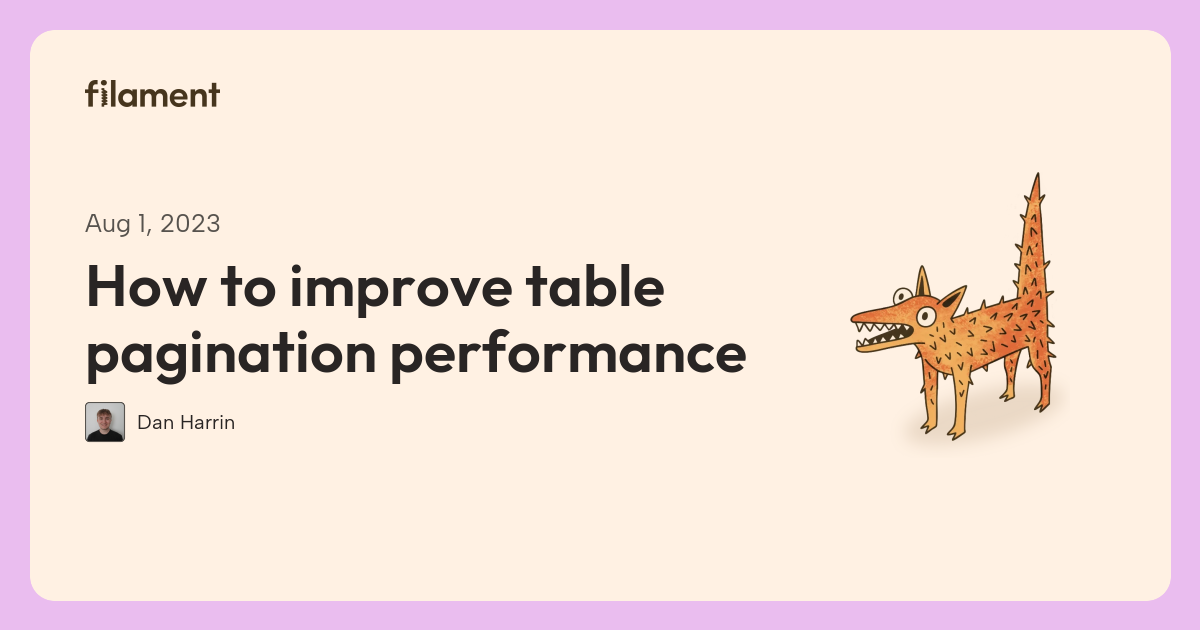 How to improve table pagination performance - Filament