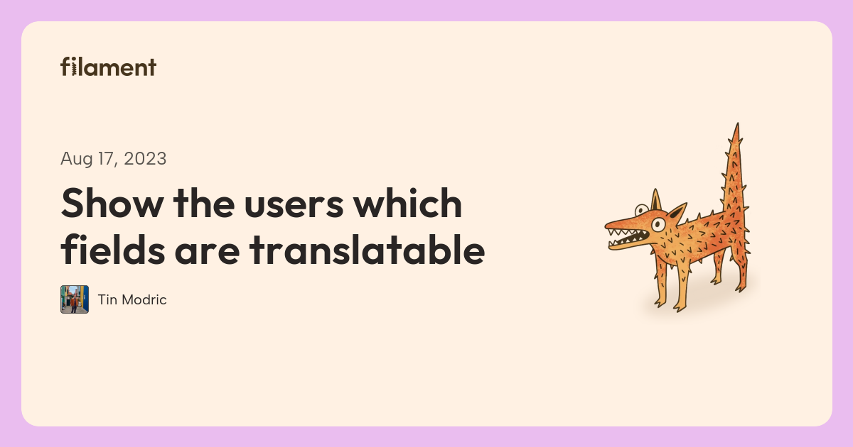 Show the users which fields are translatable - Filament
